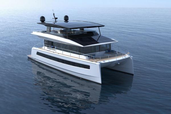 Silent 62 3-Deck, an electro-solar catamaran with a modular third deck